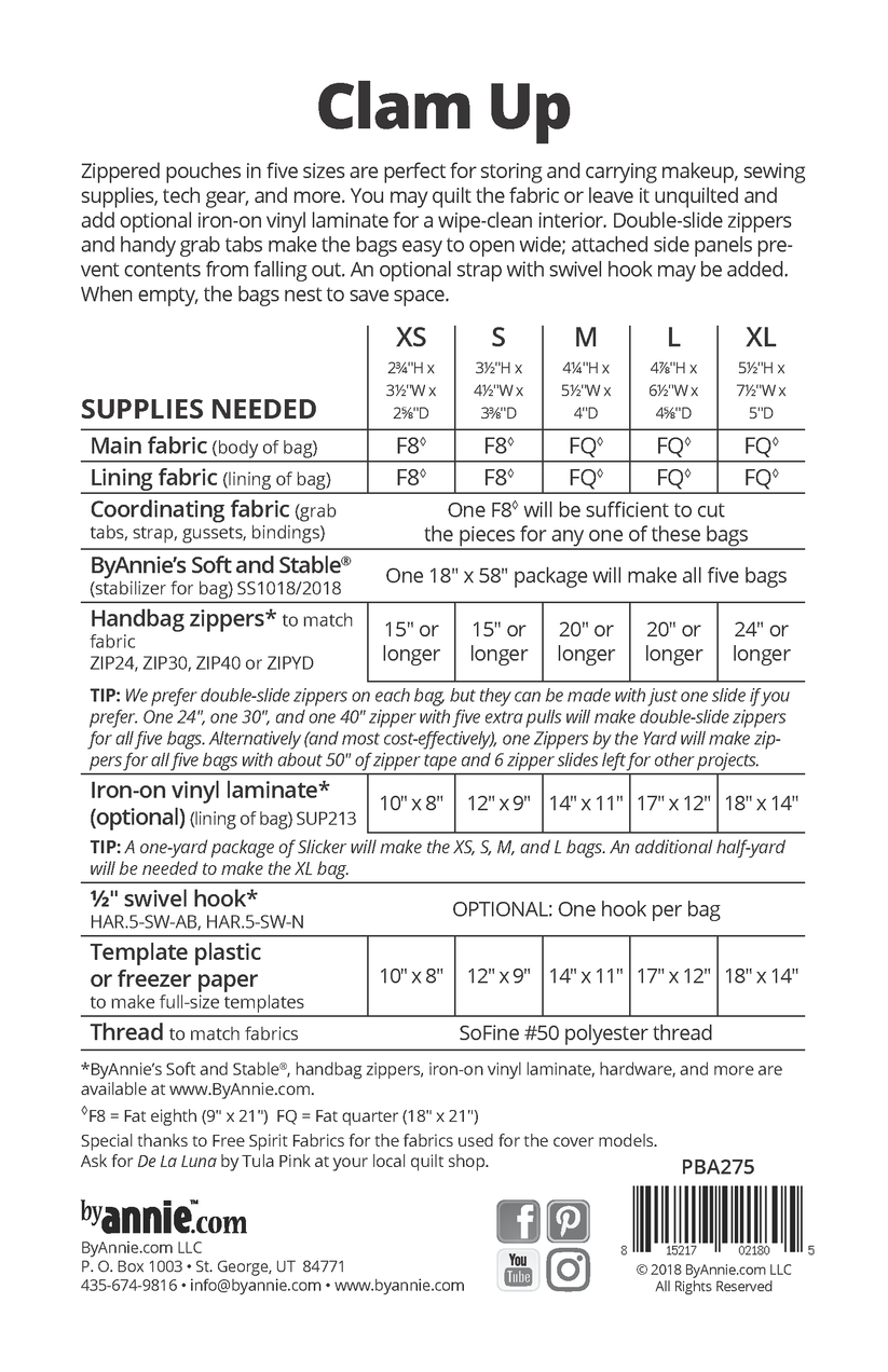 Clam Up Sewing Pattern – Sewfinity
