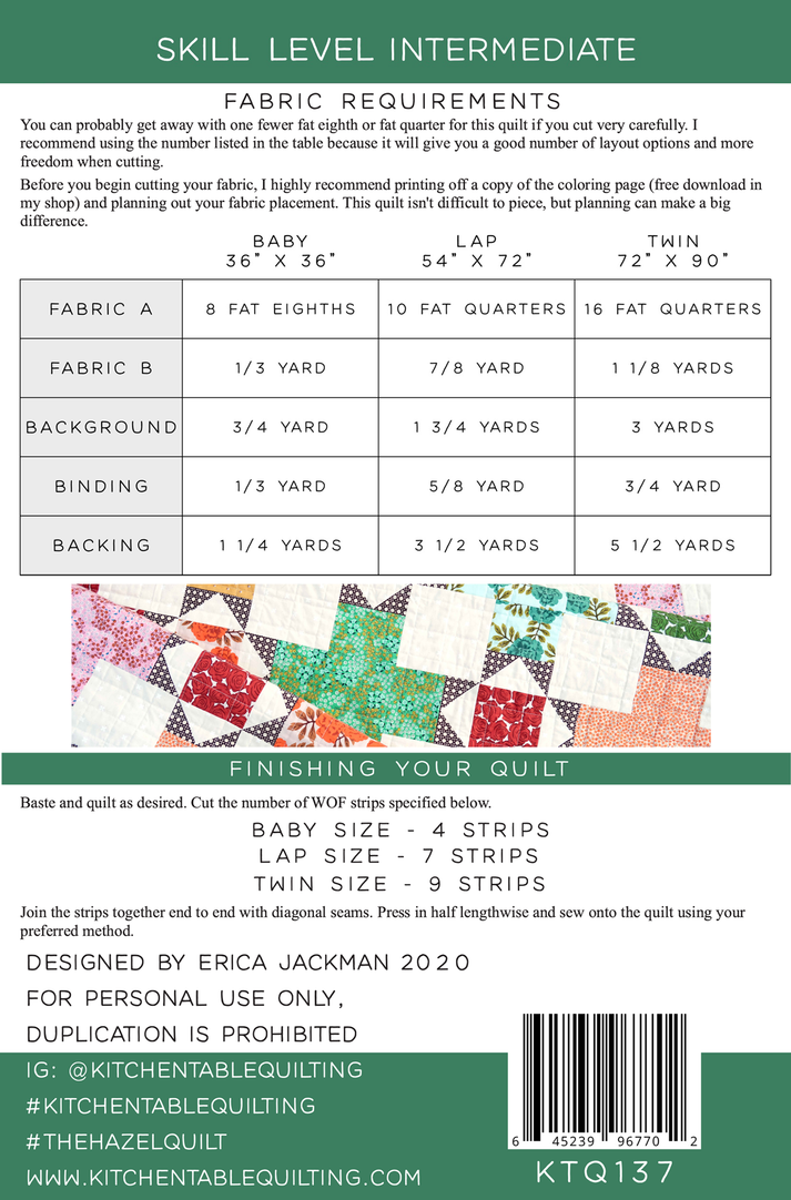 The Hazel Quilt Pattern – Sewfinity