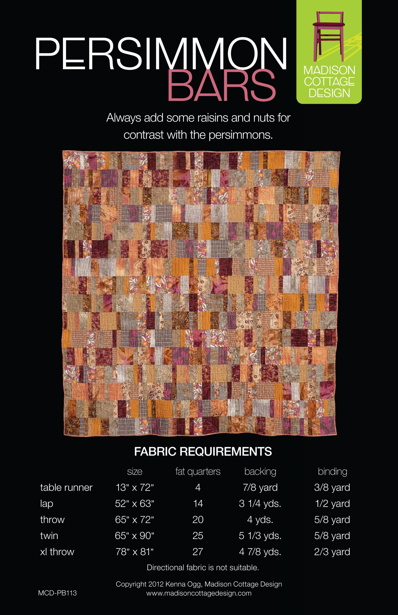 Persimmon Bars Quilt Pattern – Sewfinity