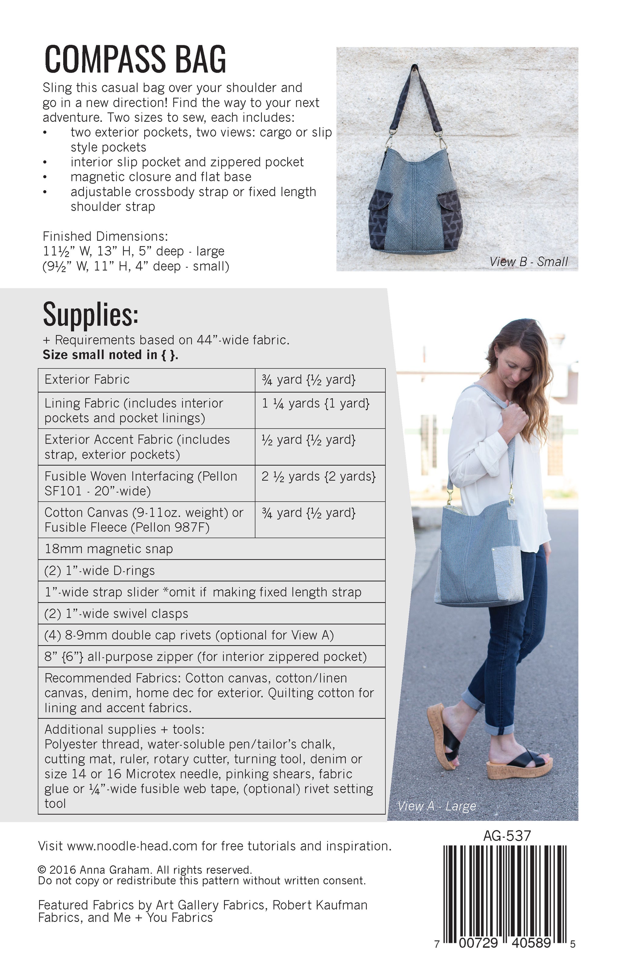 Compass Bag Sewing Pattern – Sewfinity